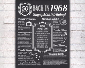 1968 birthday board | Etsy