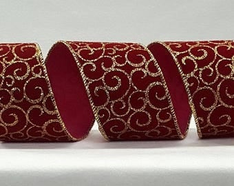 Gold velvet ribbon | Etsy