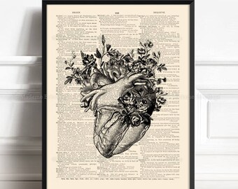 Heart Human Anatomy Butterfly Anatomical Heart Print on