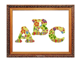Cross stitch letters | Etsy