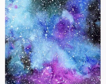 Watercolor galaxy | Etsy