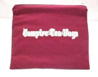 Vampire Tea Bags Tampon & Maxi Pad Bag Zippered Fabric Purse