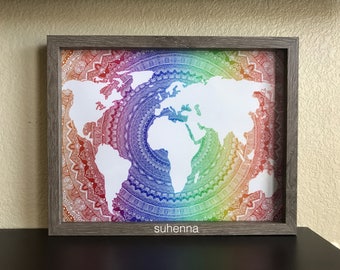 Mandala world map | Etsy