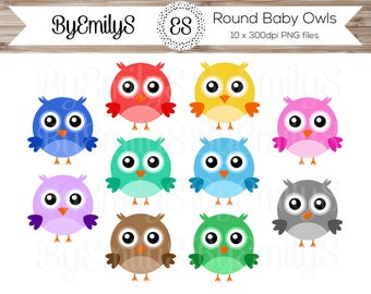 Baby owl clip art | Etsy