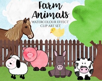 Farm animal clip art | Etsy