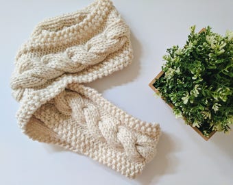 Knit Pattern INSTANT DOWNLOAD Infinity Cable Scarf by