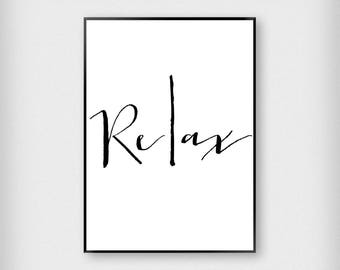 Relax print | Etsy