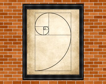 Fibonacci Spiral Wall Art Poster Mathematics Fibonacci