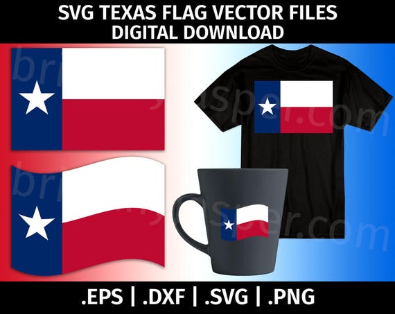 Texas Flag SVG Vector Clip Art Cutting Files for Cricut
