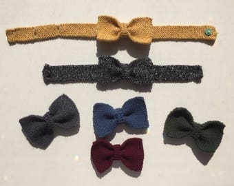 Hand knit bow tie | Etsy