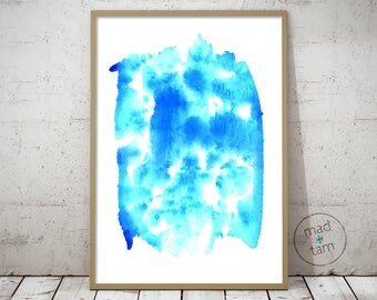 Blue watercolor art | Etsy
