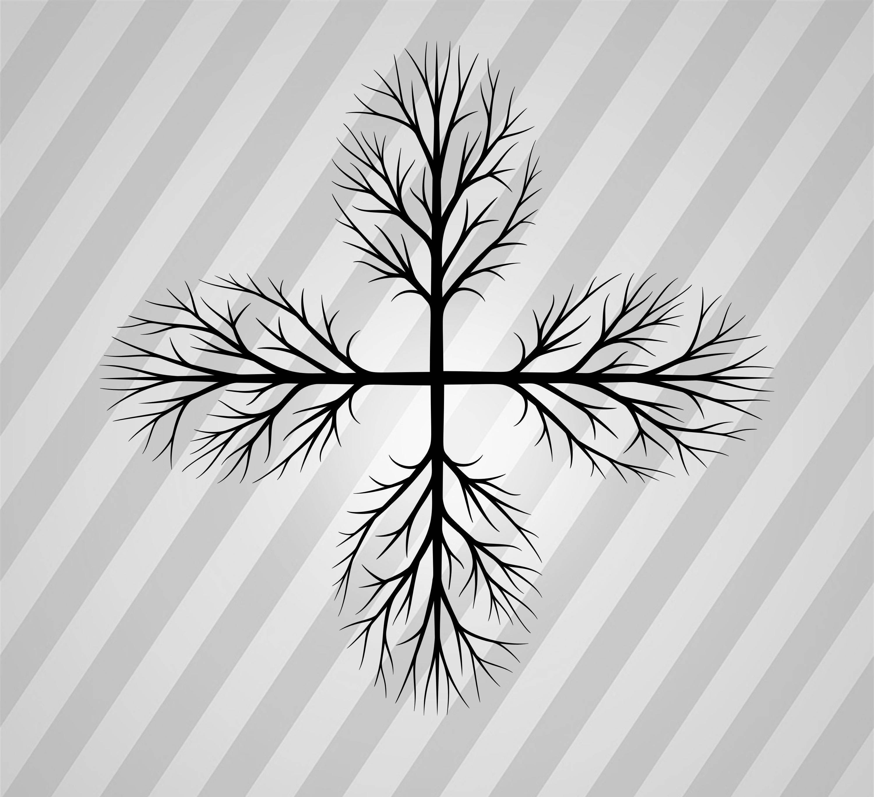 Tree Cross Silhouette Svg Dxf Eps Silhouette Rld Rdworks Pdf