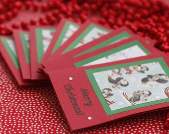 Mini Christmas Note Cards Set of 4 Season's Greetings