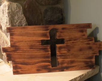 Wood burned cross | Etsy