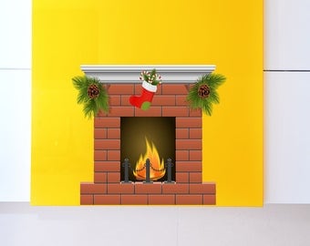 Fireplace decal | Etsy