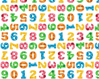 Fabric with numbers | Etsy
