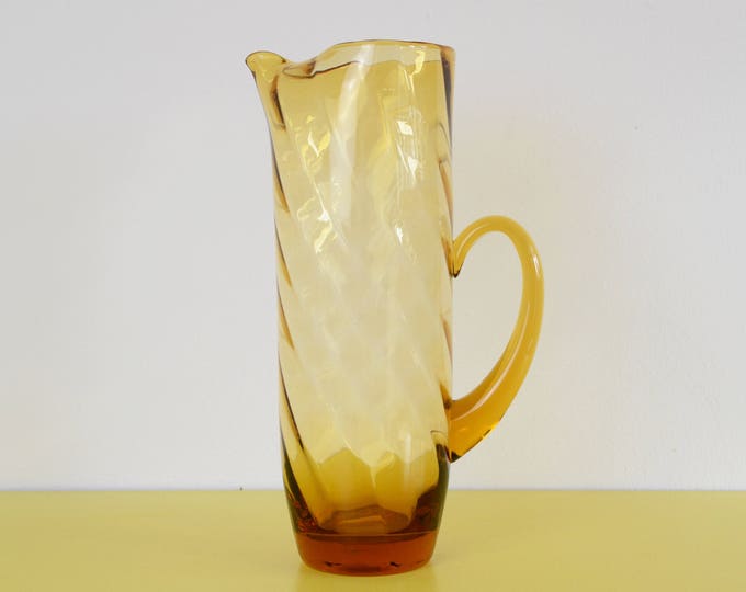 Yellow glass vase | Etsy