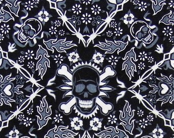 Fabric with skulls | Etsy