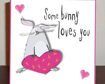 Funny bunny card | Etsy