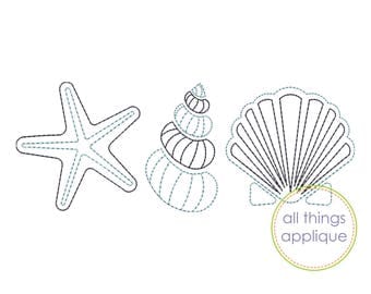 Seashell applique | Etsy