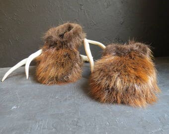 Furry slippers | Etsy
