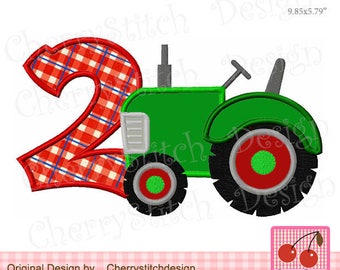 Tractor applique | Etsy