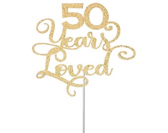 50th anniversary cake topper | Etsy