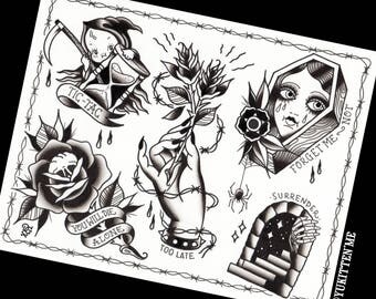 Nintendo Super Nes Traditional Tattoo Flash Print