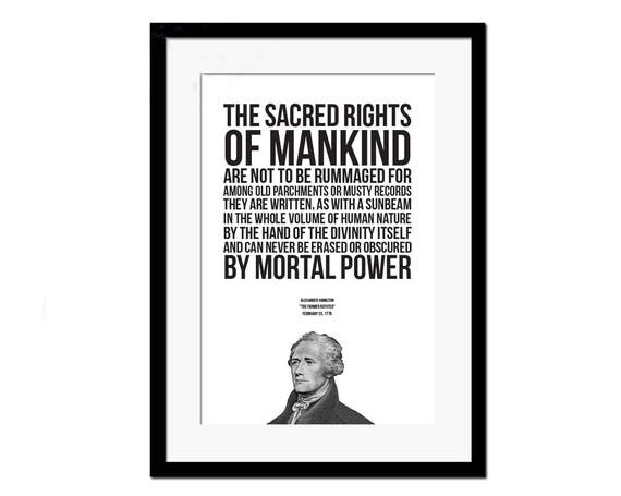 Alexander Hamilton Quote Art Print Hamilton Poster