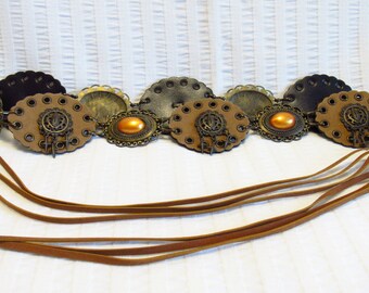 Leather link belt | Etsy