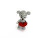 Mini MOUSE with Heart Love You Miniature Crochet Mouse Doll