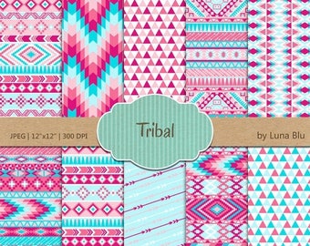 SALE 50%OFF Tribal Digital Paper: Spring Tribal