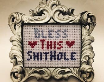 Rude cross stitch | Etsy