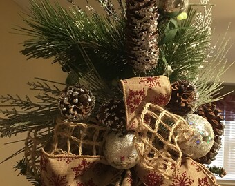 Burlap tree topper | Etsy