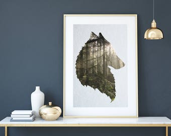 Wolf silhouette | Etsy