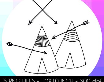 Teepee clipart | Etsy