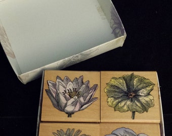 Floral rubber stamp | Etsy