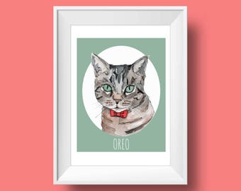 Cat Art from photos. Custom Cat Portrait.