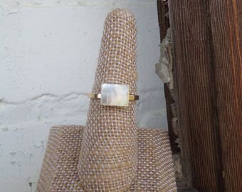 14K Yellow Gold Shell Ring Shell Ring Gold Ring Shell