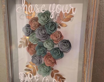 Flower shadow box | Etsy