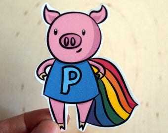 Rainbow pig | Etsy