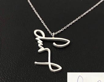 Personalized Signature Necklace Sterling Silver Name