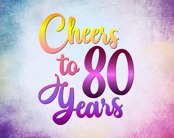 80th birthday svg | Etsy
