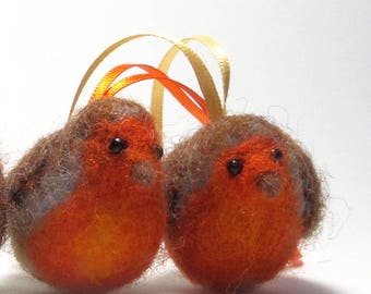 Needle felted robin | Etsy