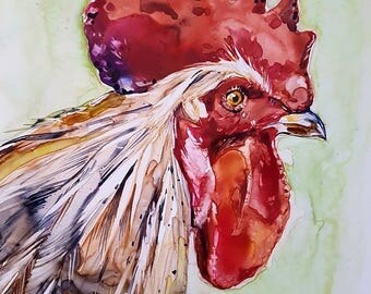 Chicken painting | Etsy
