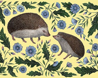 Happy Hedgehogs Print