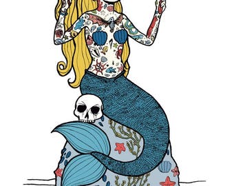 Pinup mermaid | Etsy
