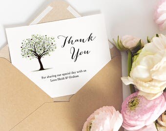 Tree thank you card | Etsy