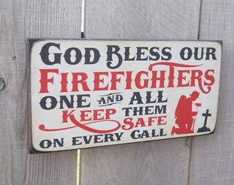 Firefighter Name Sign Firefighter Decor Family Name Fireman