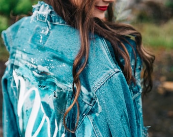Custom denim jacket | Etsy